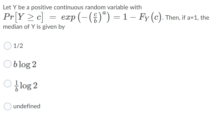 Solved Let Y be a positive continuous random variable with | Chegg.com