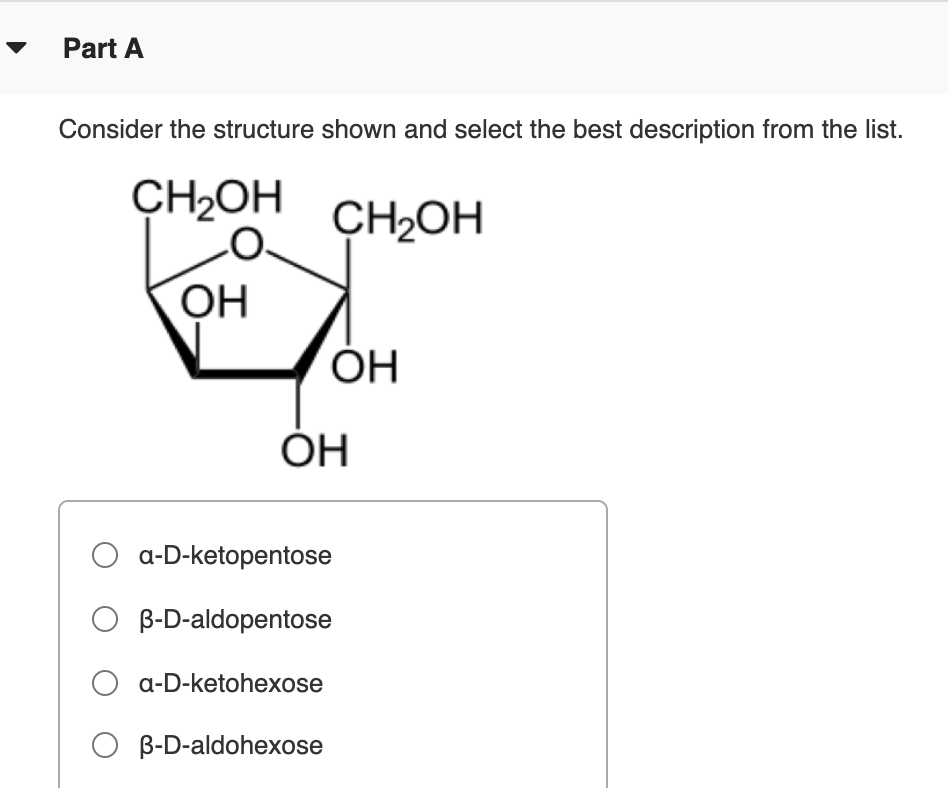 Solved Part A Consider the structure shown and select the | Chegg.com