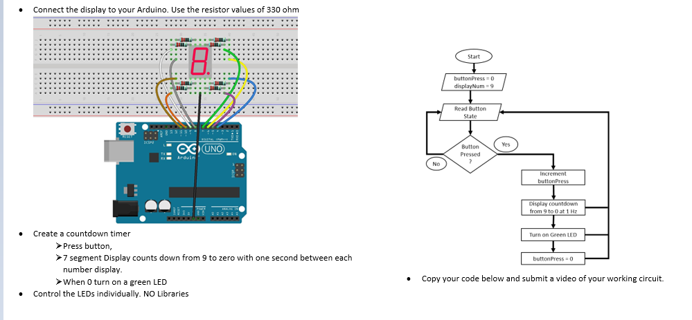 Connect the display to your Arduino. Use the resistor | Chegg.com