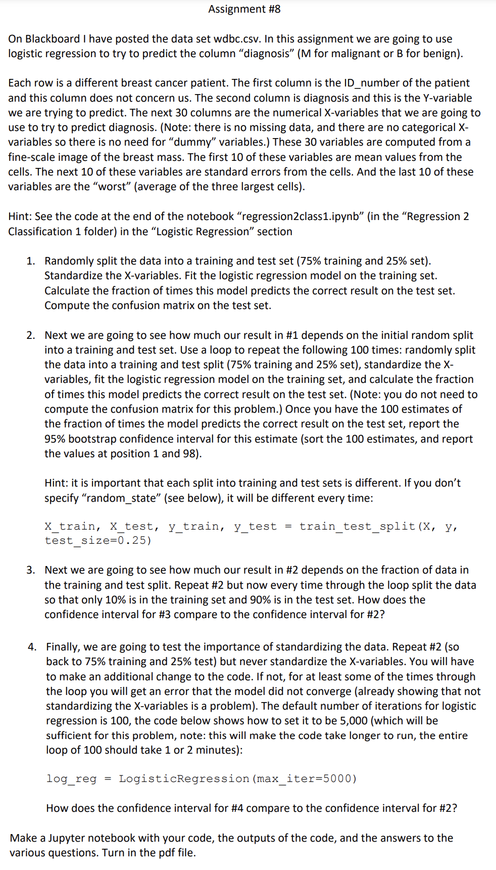 Solved Assignment \#8 On Blackboard I have posted the data | Chegg.com