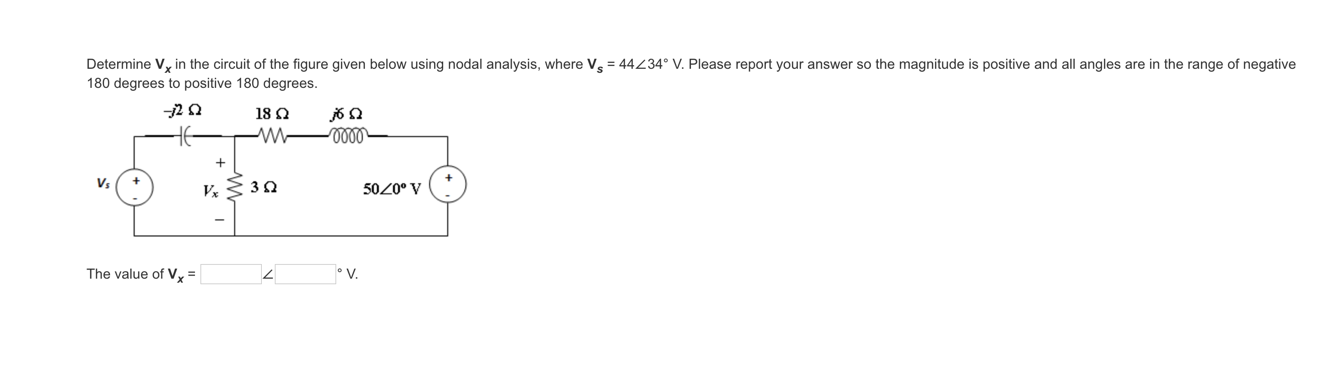 Solved Determine Vx In The Circuit Of The Figure Given Below 