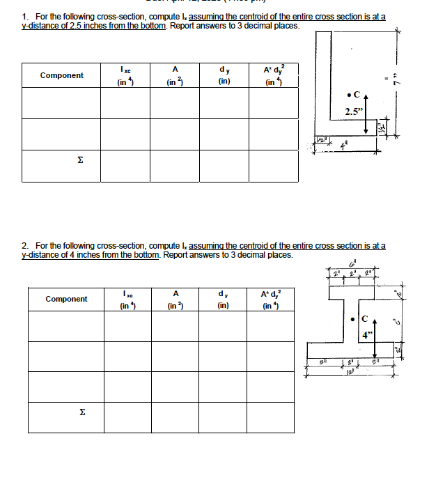 Solved 1. For the following cross-section, compute , | Chegg.com