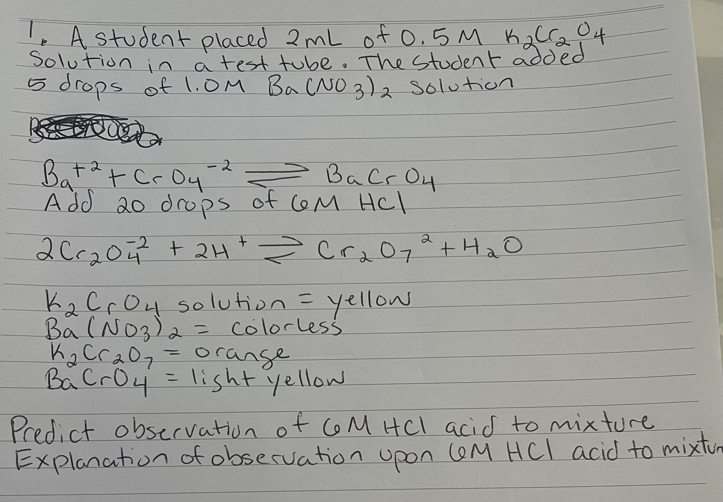Solved 1. A student placed \\( 2 \\mathrm{~mL} \\) of \\( | Chegg.com