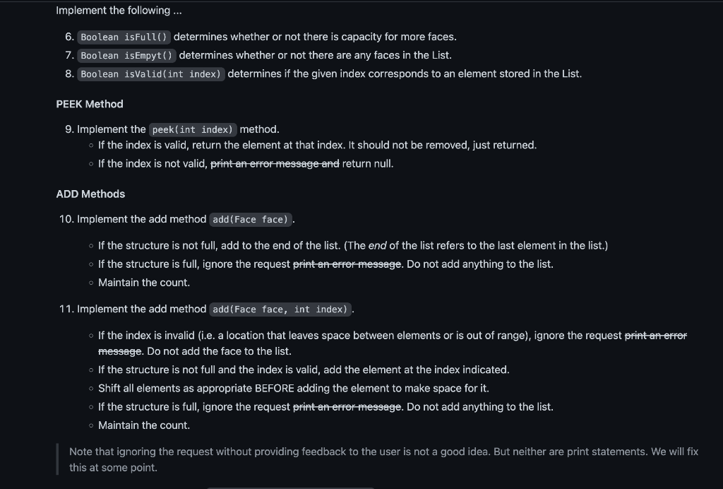 Implement the following ... 6. Boolean isFull() | Chegg.com
