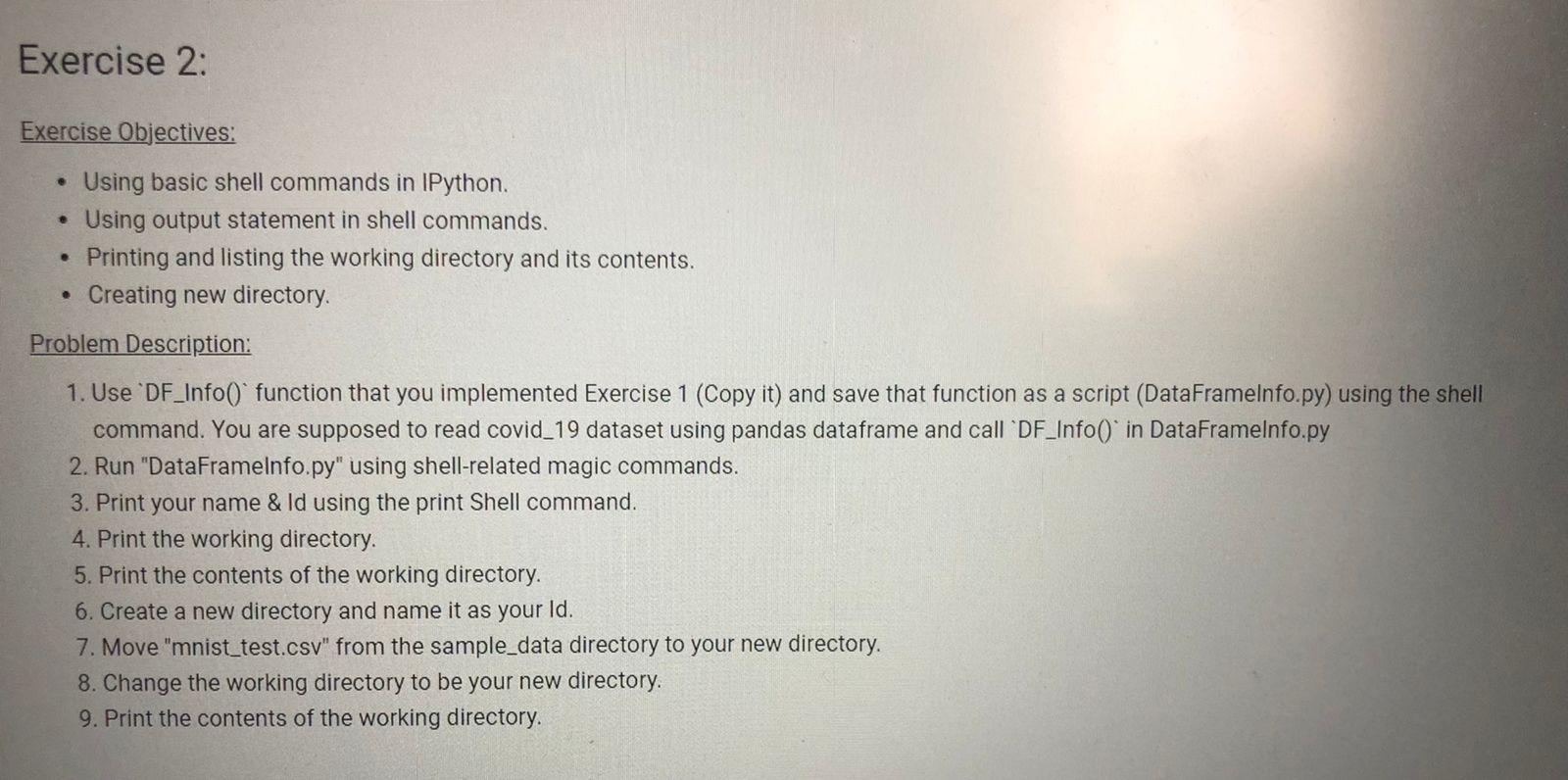 Exercise 1: Exercise Objectives: • Read CSV file with | Chegg.com