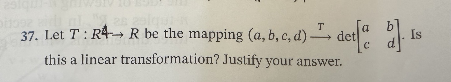 Solved Let T:R4→R ﻿be the mapping | Chegg.com