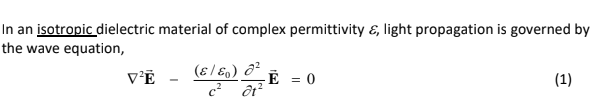 Solved In an isotropic dielectric material of complex | Chegg.com