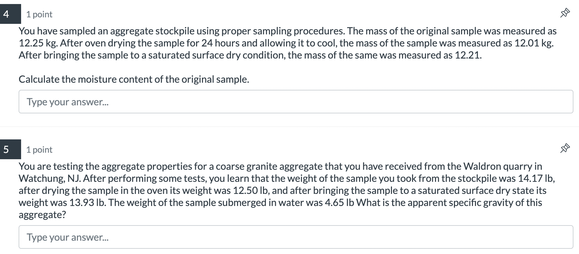 Solved You have sampled an aggregate stockpile using proper | Chegg.com