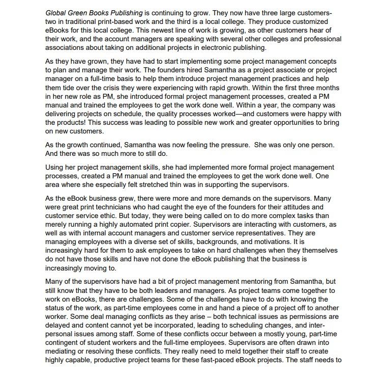 Solved Global Green Books Publishing is continuing to grow. | Chegg.com