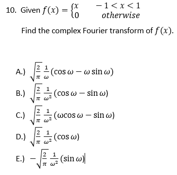 Solved Given f(x)={x0−1 | Chegg.com