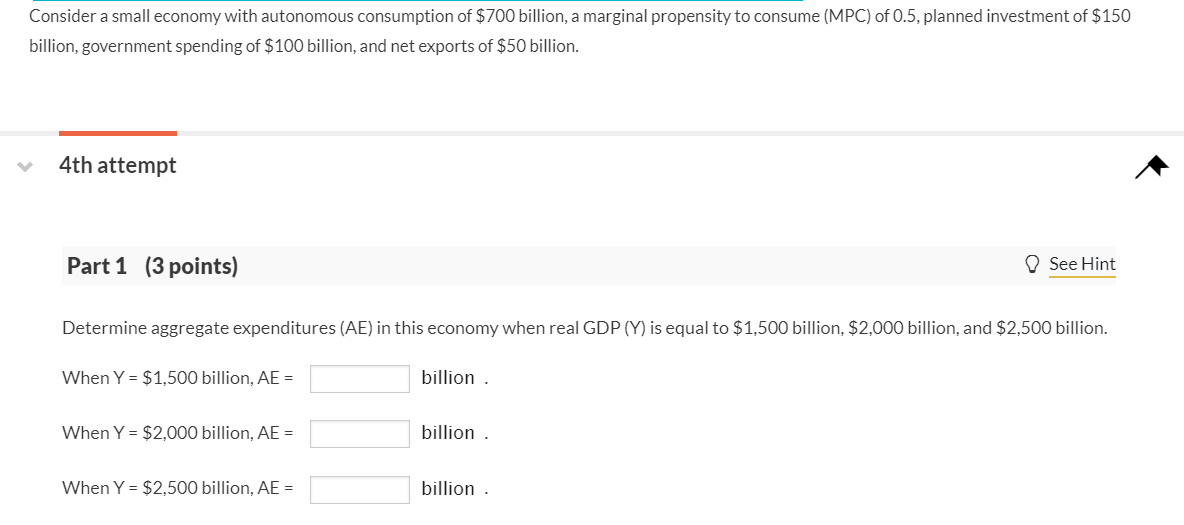 Solved Consider a small economy with autonomous consumption | Chegg.com