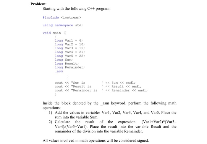 Solved Starting with the following C++ program: # include