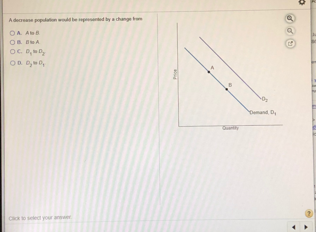Solved A decrease population would be represented by a | Chegg.com