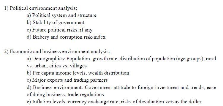 Solved 1) Political environment analysis: a) Political | Chegg.com