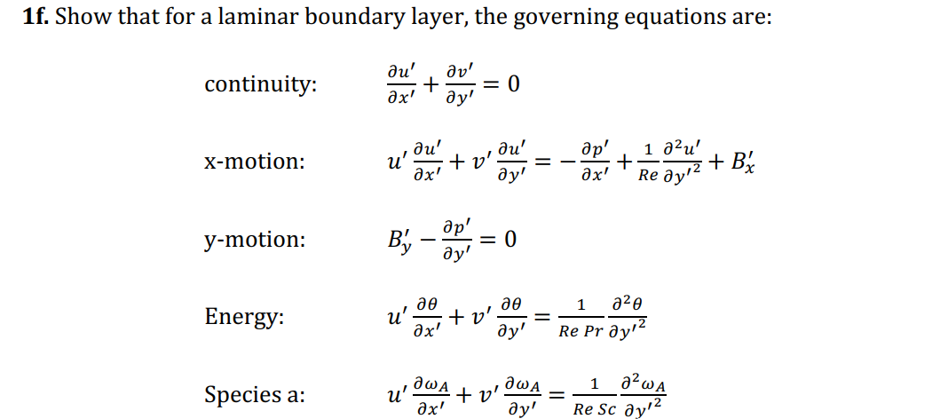Solved 1f. Show that for a laminar boundary layer, the | Chegg.com