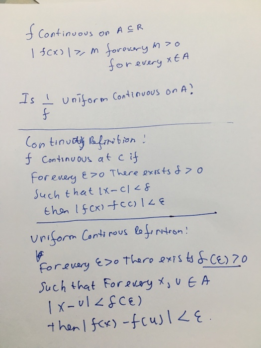 Solved Real Analysis Uniform Continuity Prove or | Chegg.com