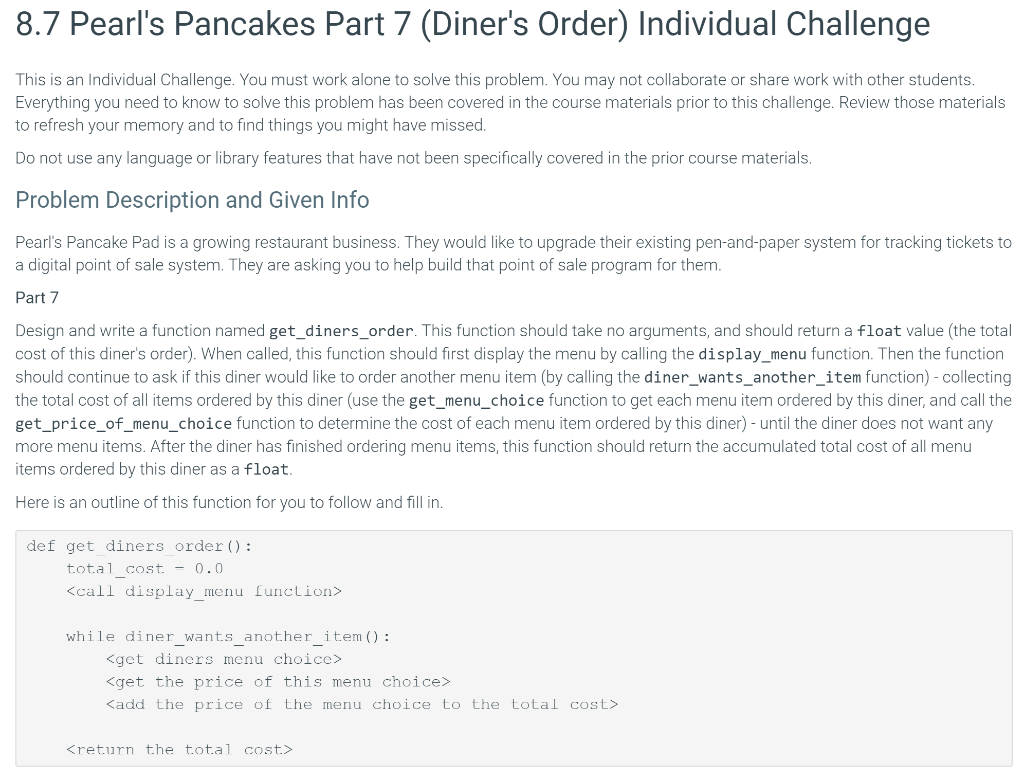 Solved Need help with PYTHON assignment This is what I have | Chegg.com