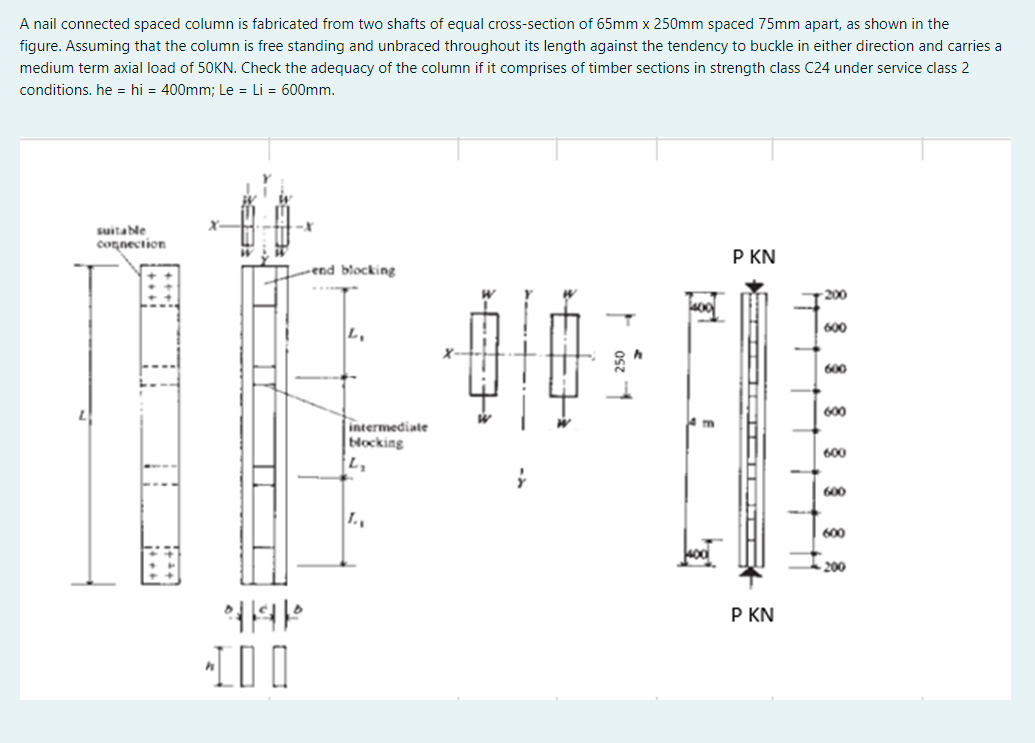 Solved A nail connected spaced column is fabricated from two | Chegg.com