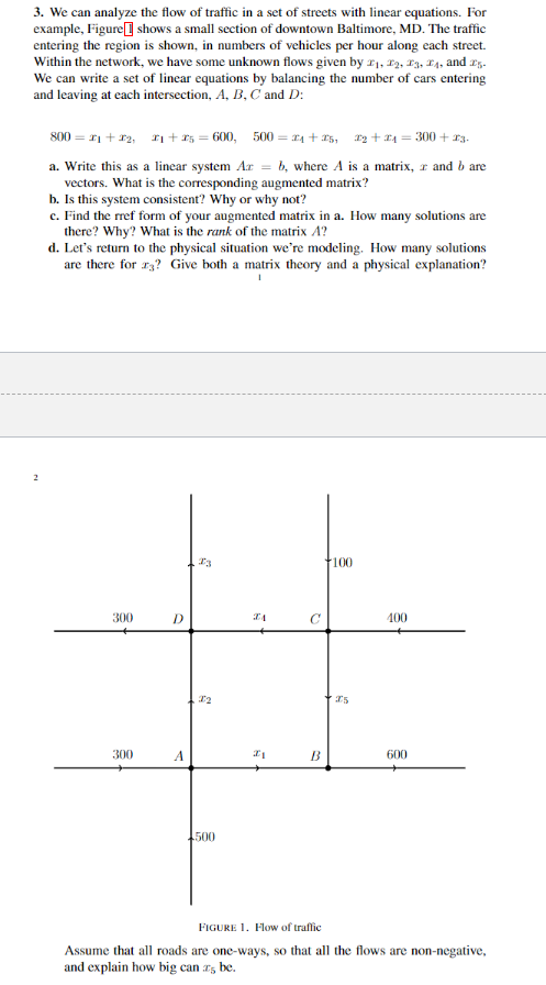 Solved We can analyze the flow of traffic in a set of | Chegg.com