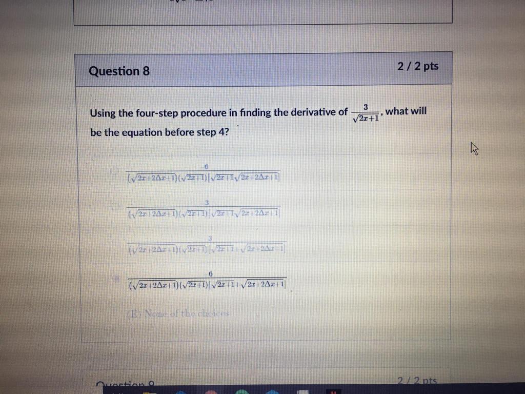 Solved Question 8 2/2 pts Using the four-step procedure in | Chegg.com