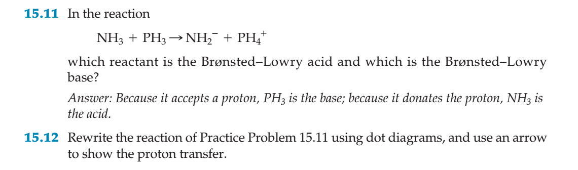 Solved 15.11 In the reaction NH3 + PH3>NH + PHI which | Chegg.com