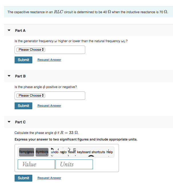 Solved The capacitive reactance in an RLC circuit is | Chegg.com
