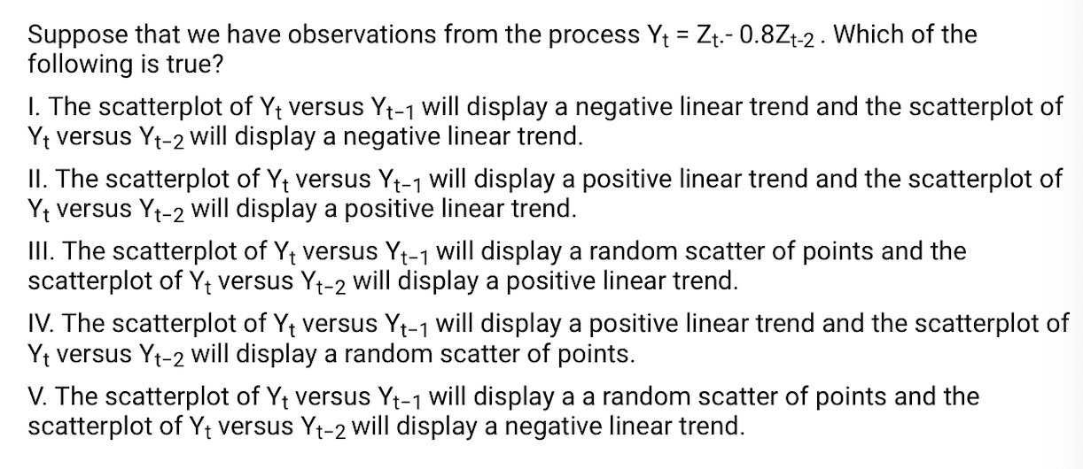 Suppose that we have observations from the process | Chegg.com