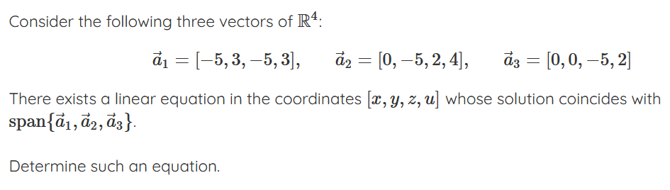 Solved Consider the following three vectors of R4 : | Chegg.com