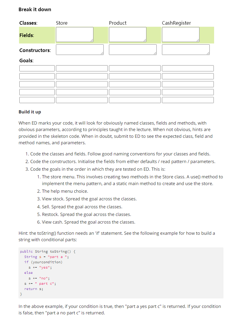 Solved escription Store specification: A store sells one | Chegg.com