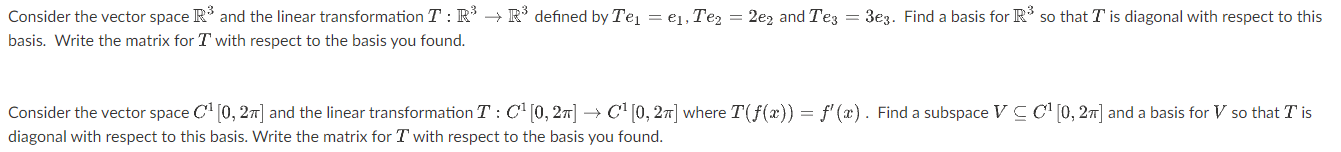 Solved Consider the vector space R3 and the linear | Chegg.com