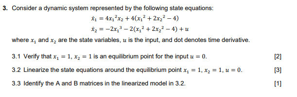 Solved 3. Consider a dynamic system represented by the | Chegg.com