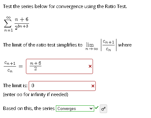 Solved Test the series below for convergence using the Ratio | Chegg.com