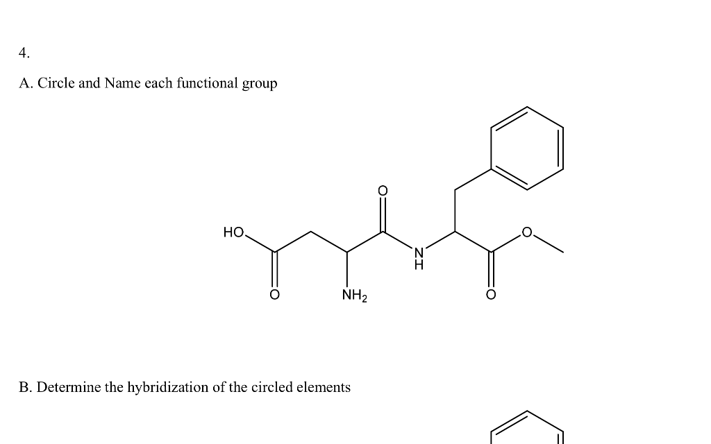 Solved 4. A. Circle and Name each functional group HO NH2 B. | Chegg.com