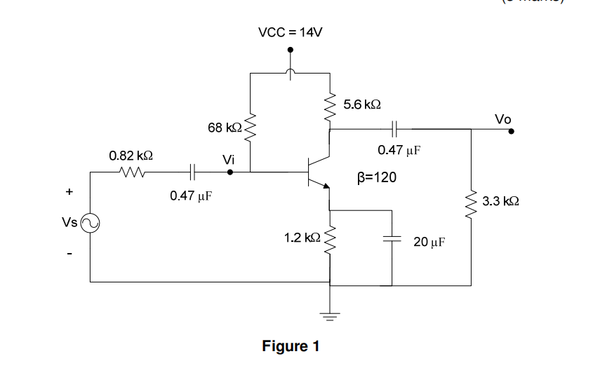 Solved Draw the AC equivalent circuit for design in Figure | Chegg.com