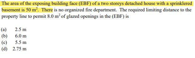 Solved The area of the exposing building face (EBF) of a two | Chegg.com