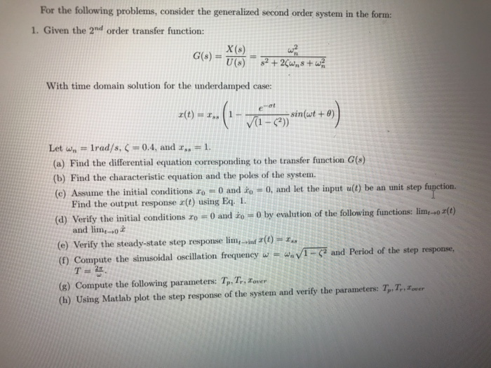 Solved For the following problems, consider the generalized | Chegg.com