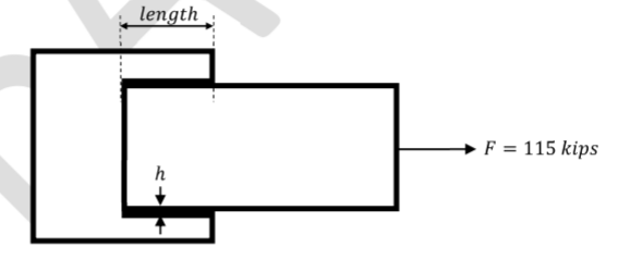 Solved Determine the length of the fillet weld lap joint | Chegg.com