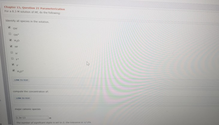 Solved Chapter 15, Question 21 Parameterization For a 8.3 M | Chegg.com