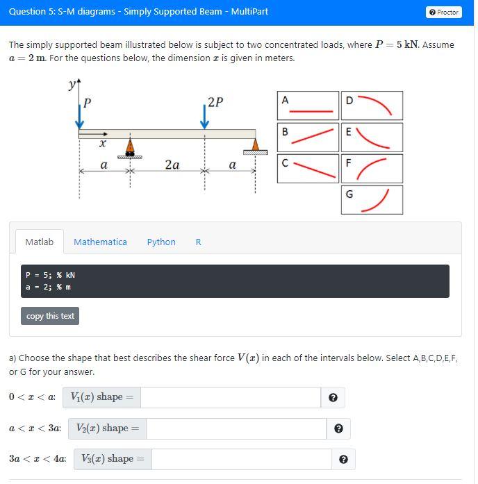Solved Question 5: S-M diagrams - Simply Supported Beam - | Chegg.com