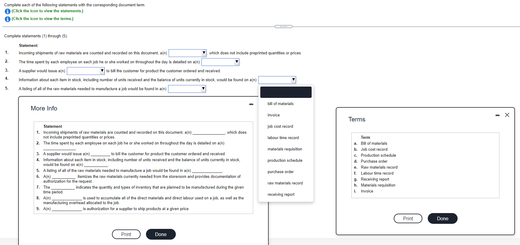 Solved Complete each of the following statements with the | Chegg.com