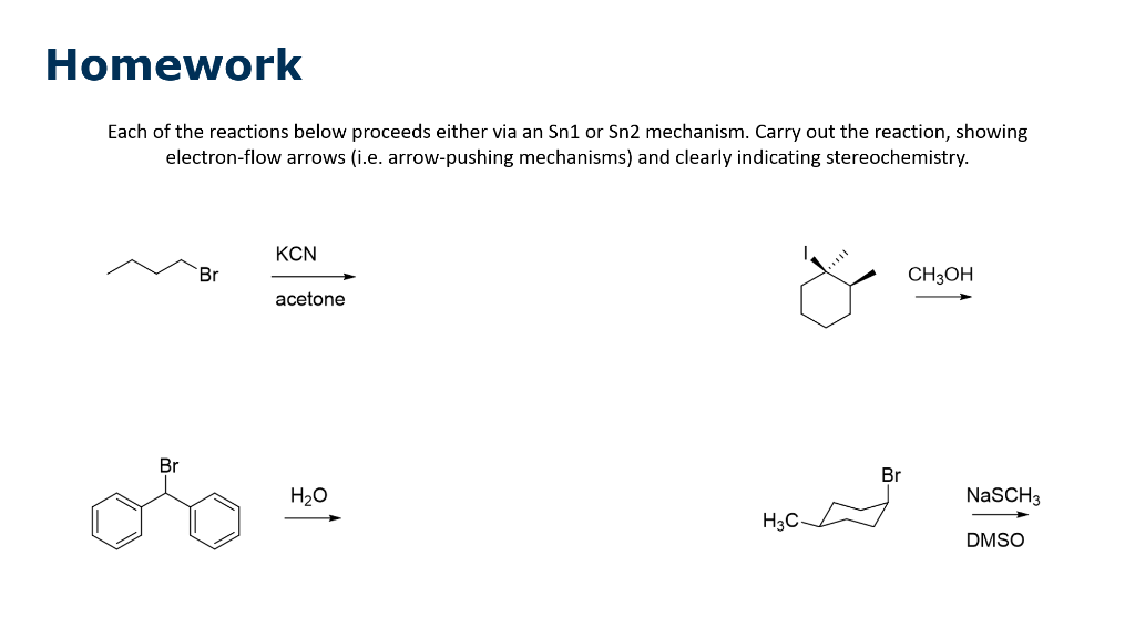 Solved Each of the reactions below proceeds either via an | Chegg.com