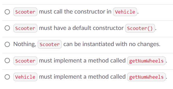 Solved Consider the following code. interface vehicle \{ | Chegg.com