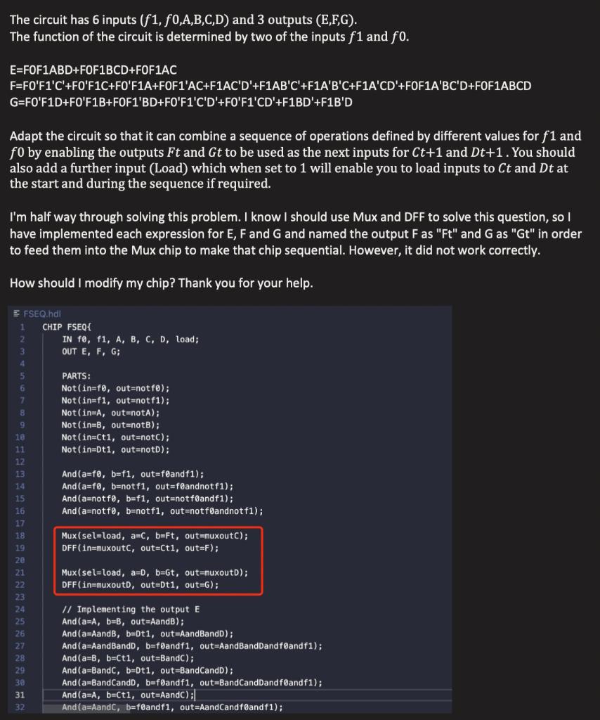 Solved Make a sequential circuit that can combine a sequence | Chegg.com