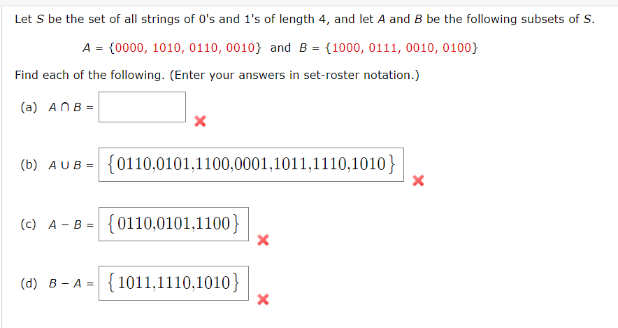 Solved Let S Be The Set Of All Strings Of Os And 1s Of 
