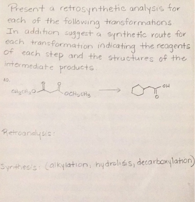 Solved Present a retrosynthetic analysis for each of the | Chegg.com
