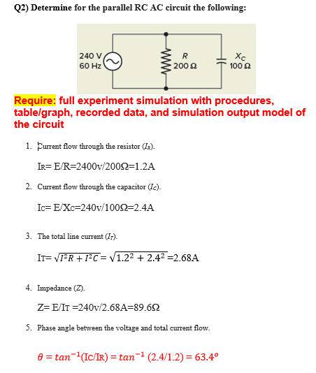 Solved Experiment simulation for this RC AC circuit by using | Chegg.com