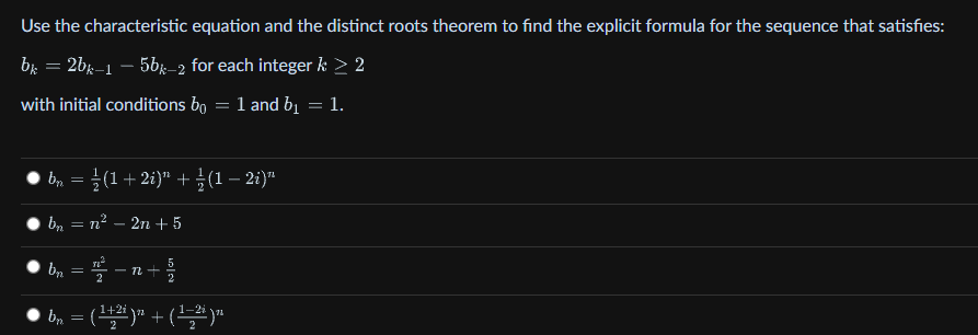 Solved Use the characteristic equation and the distinct | Chegg.com