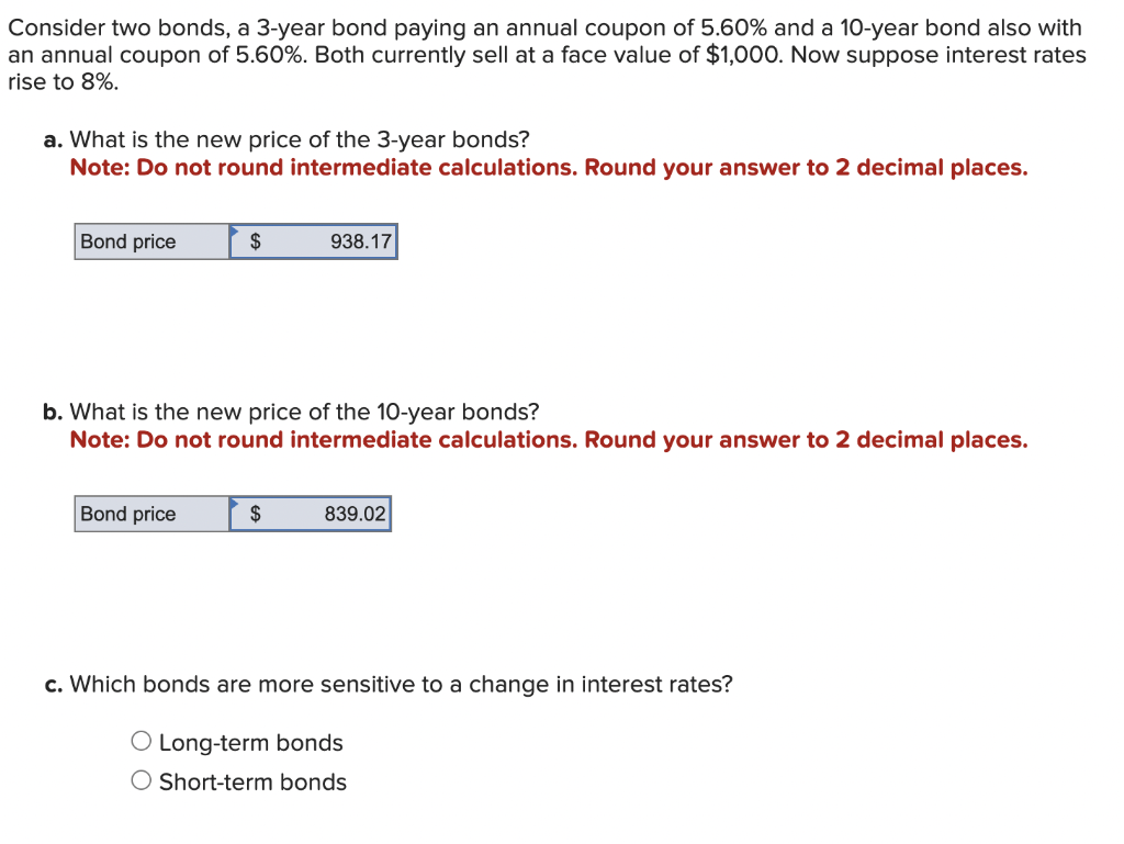 Solved Consider two bonds, a 3-year bond paying an annual | Chegg.com
