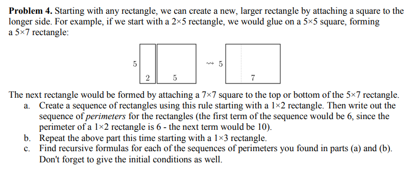 Solved Problem 4. Starting with any rectangle, we can create | Chegg.com