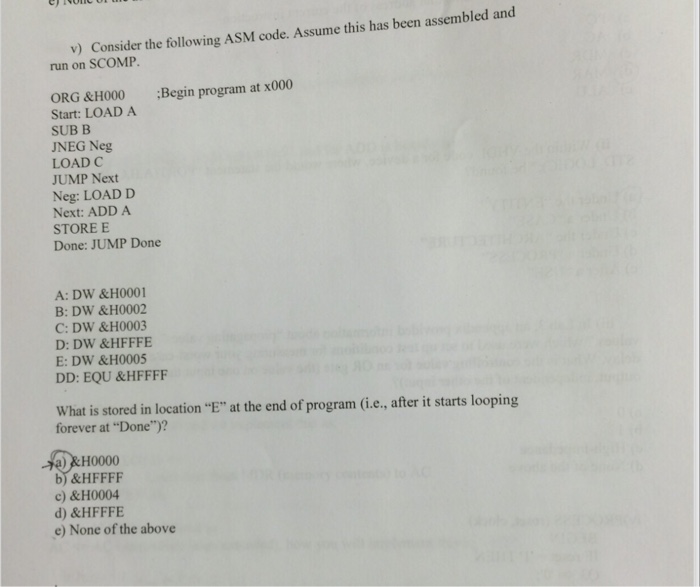 Solved v) Consider the following ASM code. Assume this has | Chegg.com